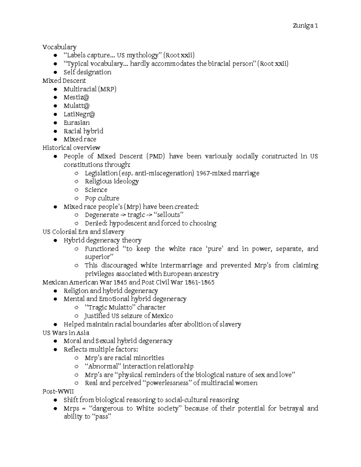 People of Mixed Descent Notes - Vocabulary “Labels capture... US ...