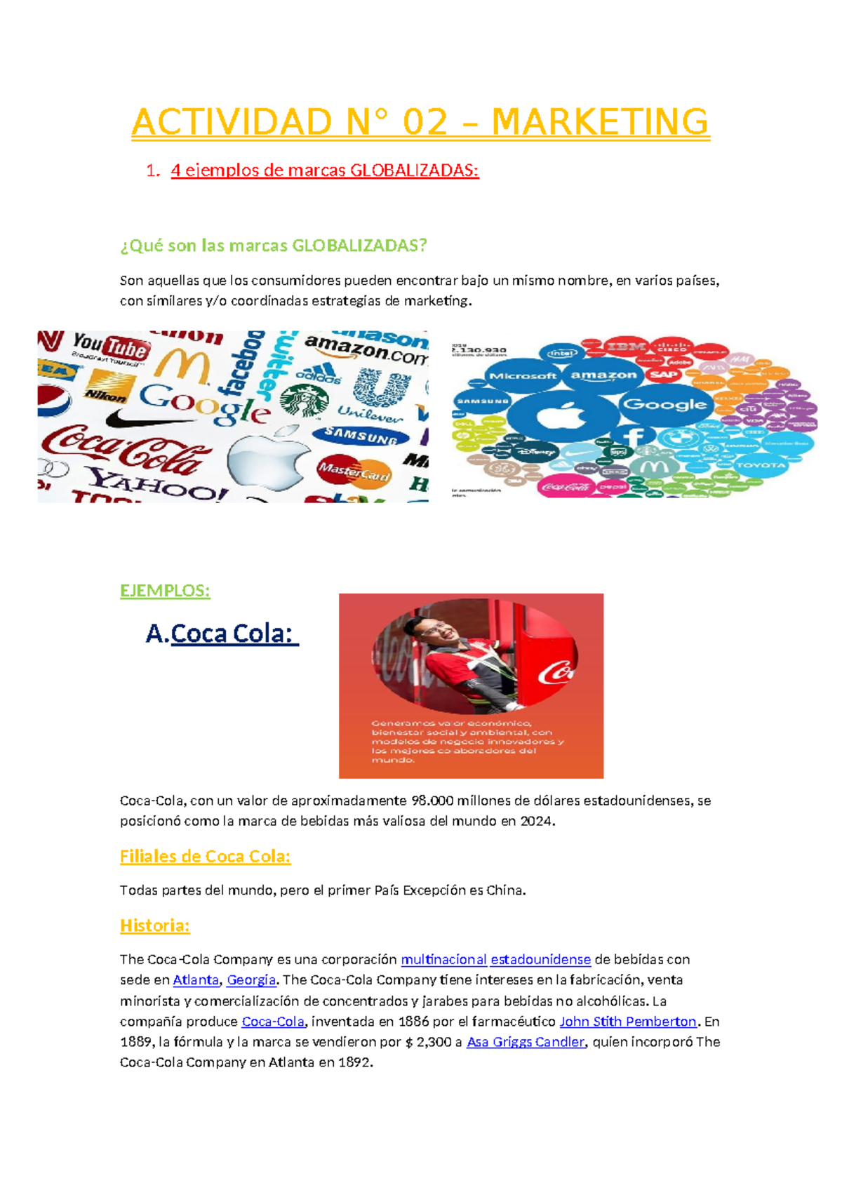 Actividad N02- Marketing - ACTIVIDAD N° 02 – MARKETING 1. 4 ejemplos de ...