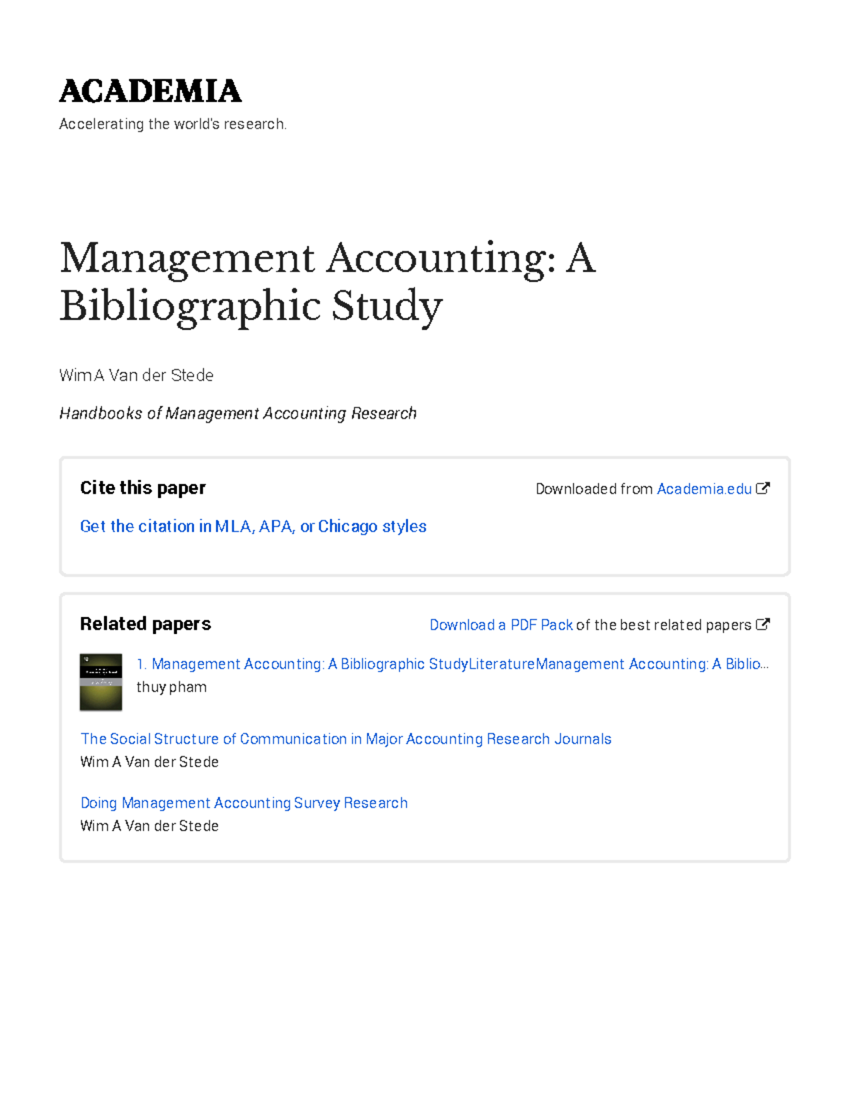 Management Accounting - Accelerating the world's research. Management ...
