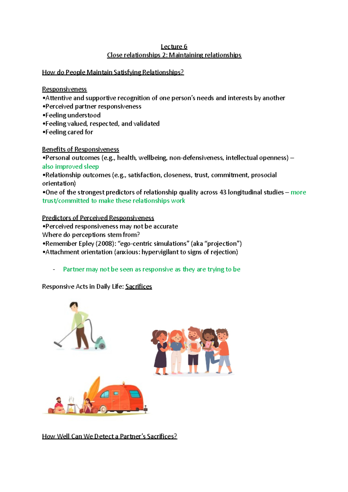 Lecture 6 - Lecture 6 Close relationships 2: Maintaining relationships How do People Maintain ...