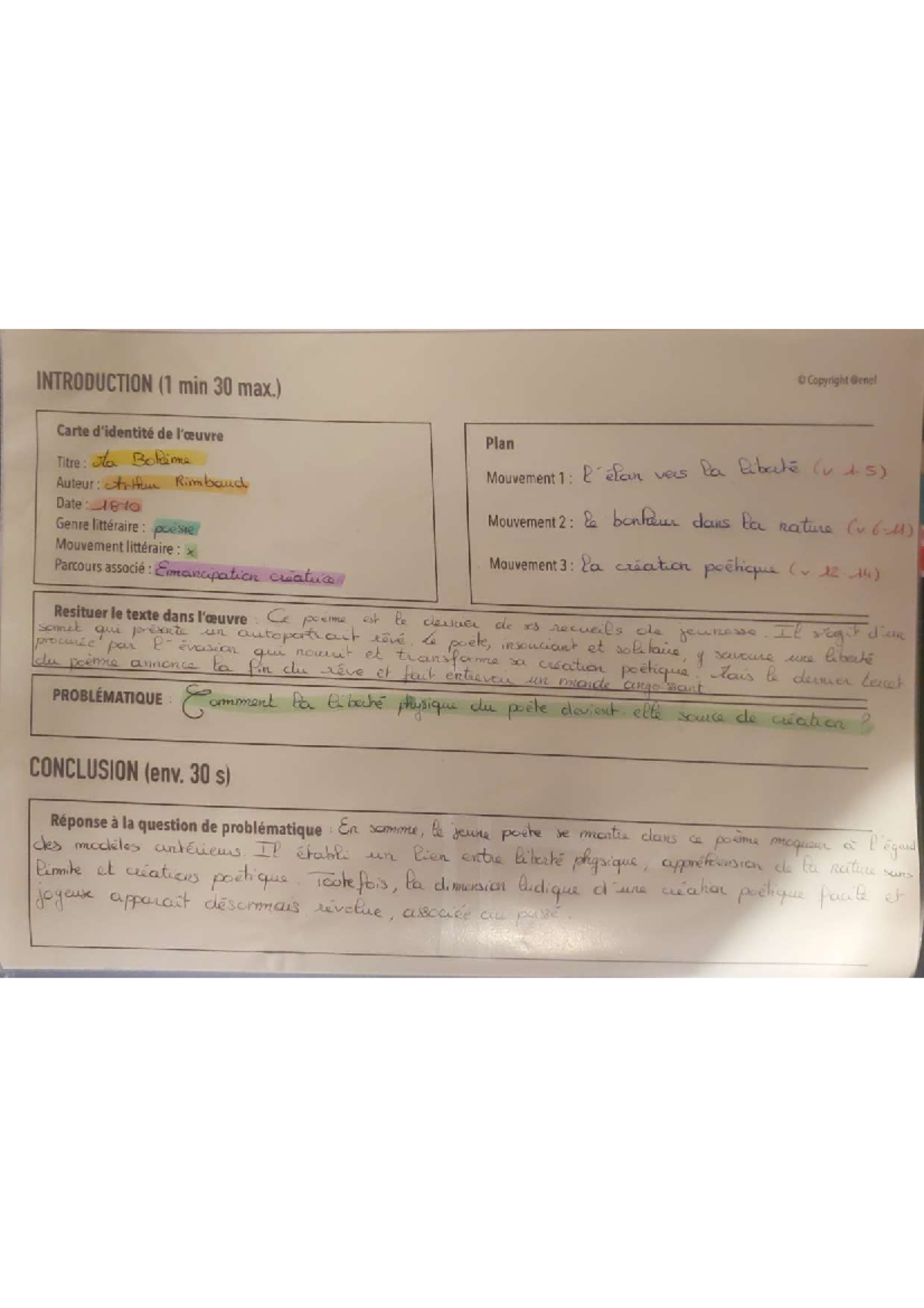 20240626 211302 - Voici une fiche qui regroupe intro, confusion et problématique du poème "Ma ...