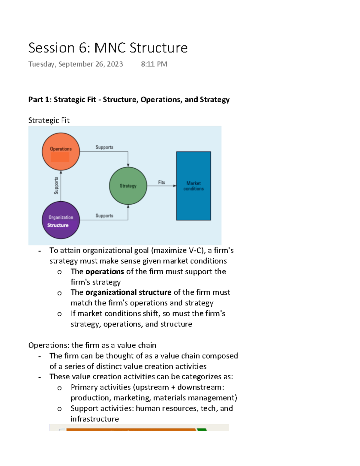 Session 6 MNC Structure - Part 1: Strategic Fit - Structure, Operations, and Strategy Strategic ...