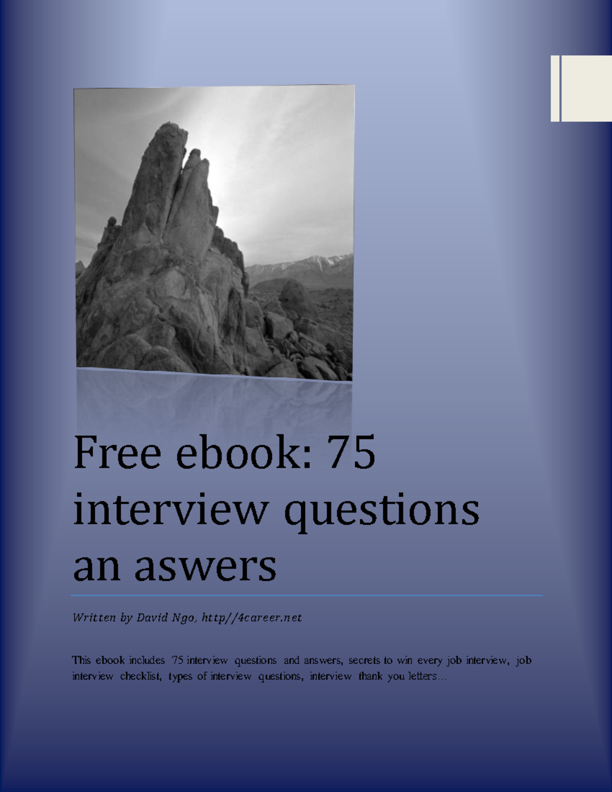 75 interview questions and answe - .. How to use this e-book? Refer to the version of this eBook ...