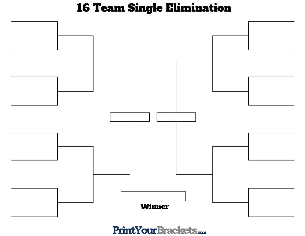 16 team single fillable - MATH 208 - 16 Team Single Elimination Winner ...