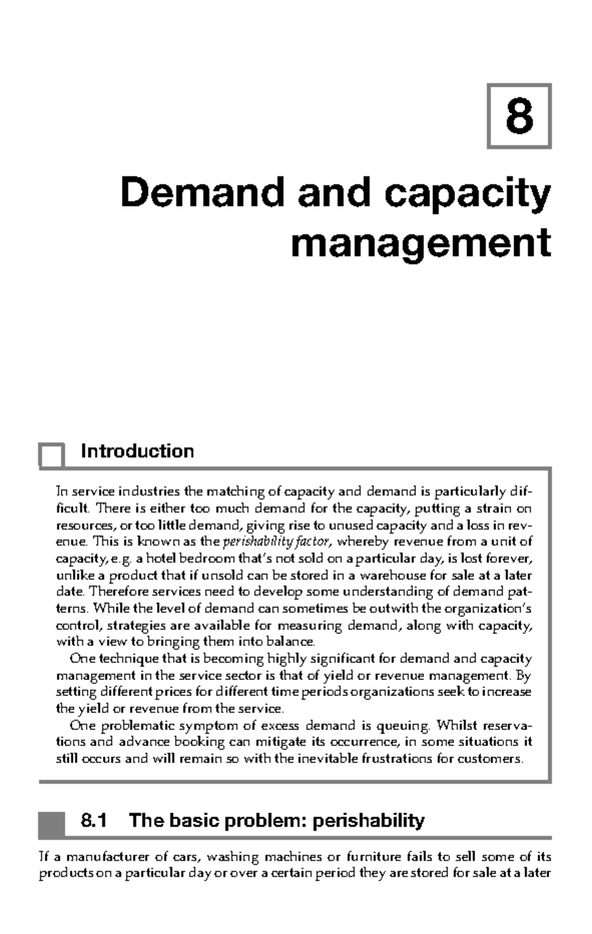 9. Chapter 8 - Demand and capacity management - Demand and capacity ...