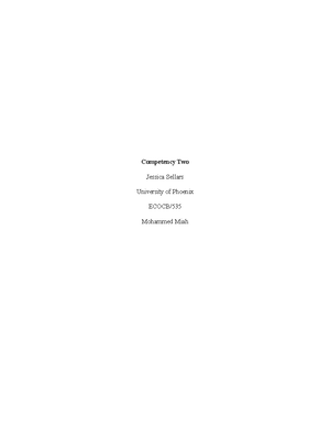 Ecocb-535 Comp 1 Reflection 06 - Competency 1 – Reflection Brandi ...