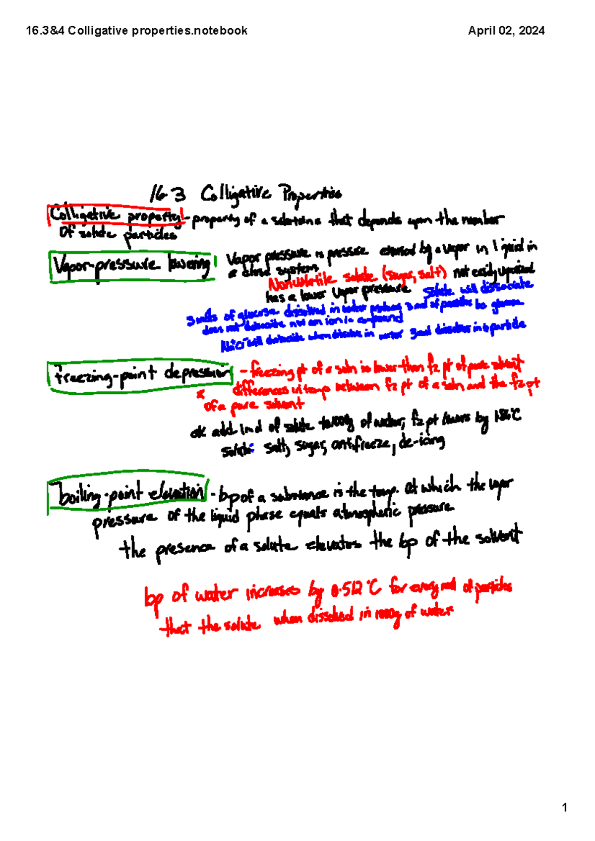 Notes - idk - 16&4 Colligative properties 1 April 02, 2024 16&4 ...