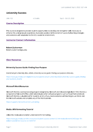 UNV 103 RS T1 Resources Worksheet Online - Name: Course: Date ...