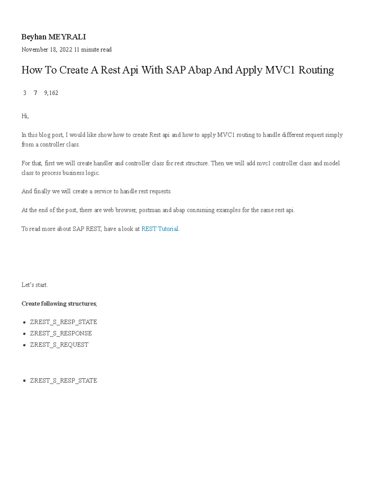 How To Create A Rest Api With Sap Abap And Apply Mvc1 Routing Sap Blogs