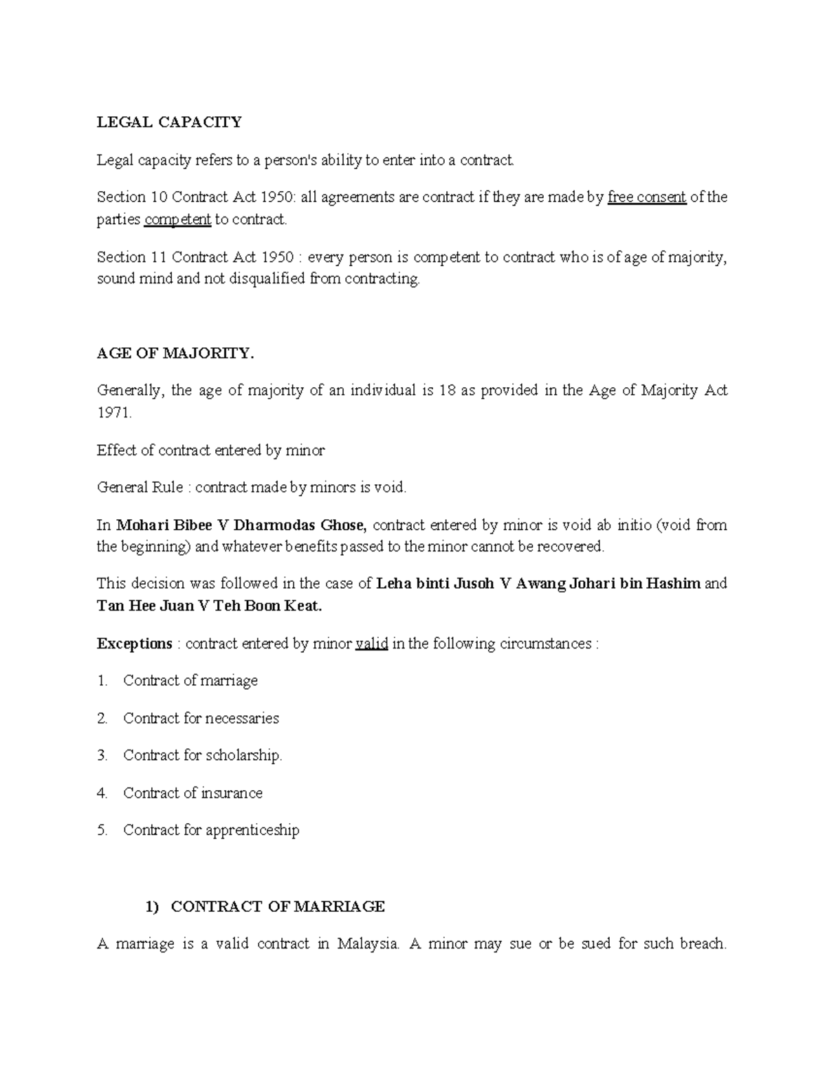 6. Legal Capacity (extra) - LEGAL CAPACITY Legal capacity refers to a ...