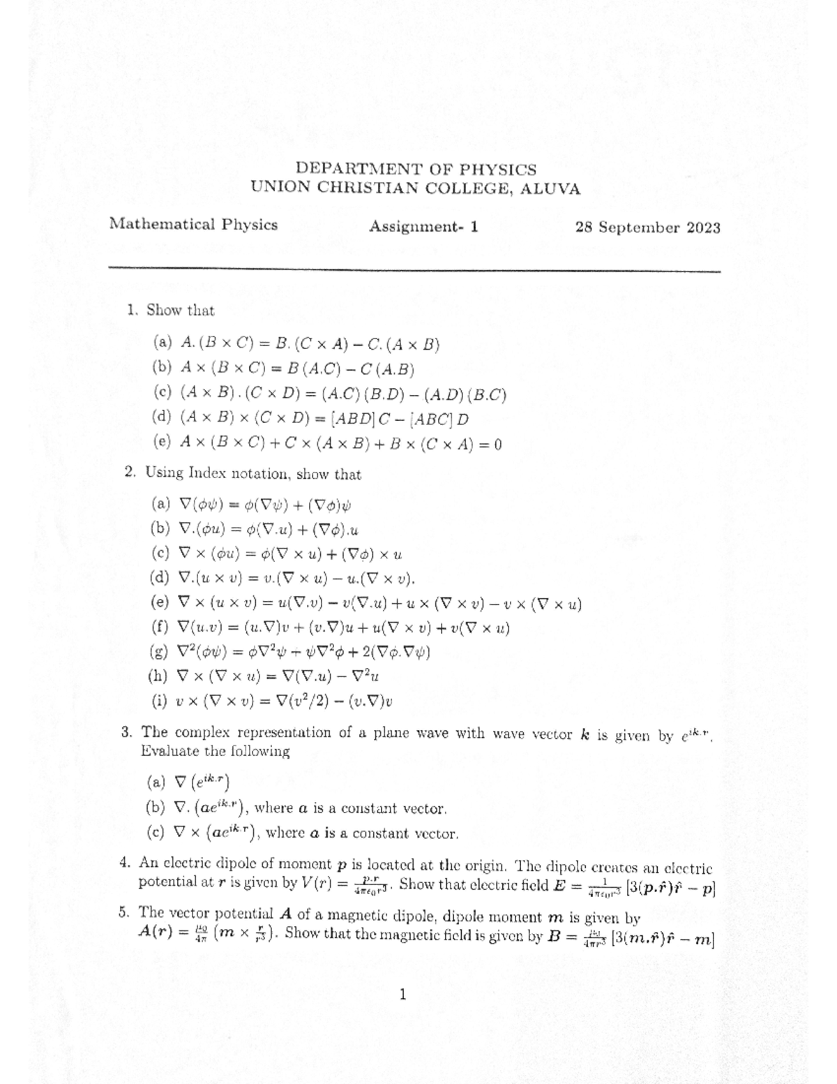 Tensor assignment - Physics - Studocu