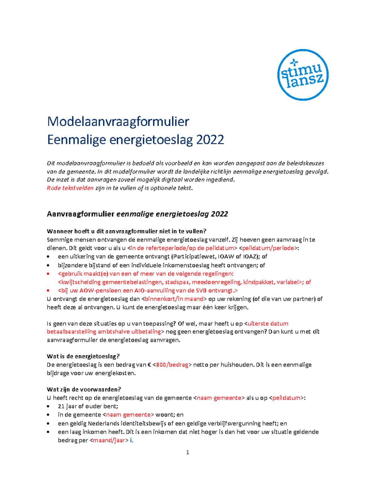 Modelaanvraagformulier energietoeslag - stimulansz 15-3-2022 ...