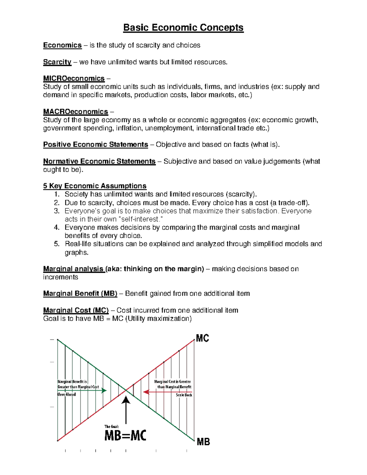 Basic+Economic+Concepts+notes - Basic Economic Concepts Economics – is ...