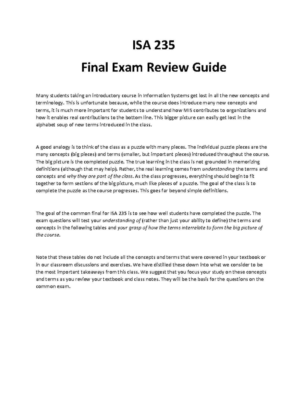 ISA 235 Study Guide - EXAM 3 - ISA 235 Final Exam Review Guide Many ...