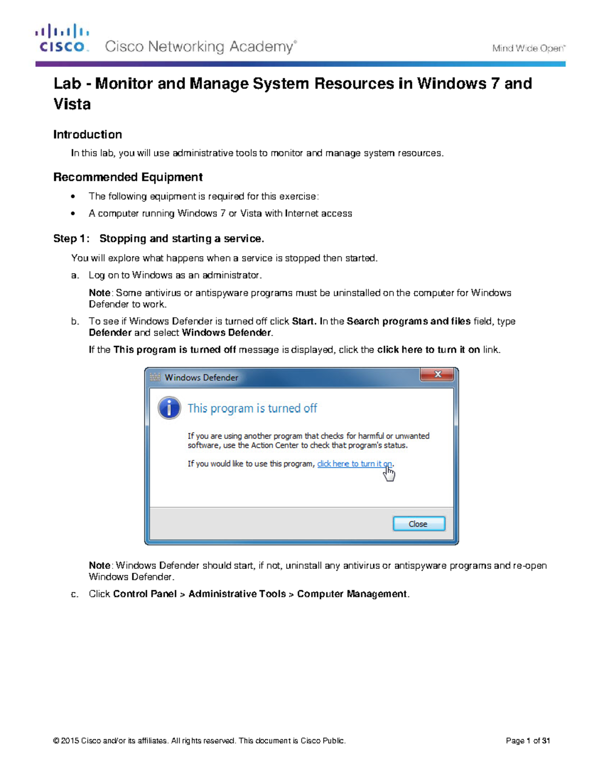 6.1.3.7 Lab - Monitor and Manage System Resources in Windows 7 and ...