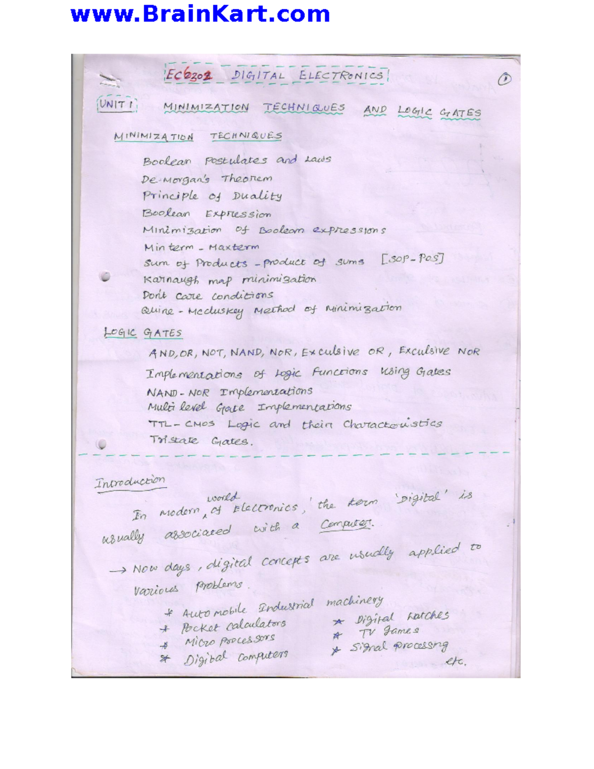 210 - EC8392, EC6302 Digital Electronics - Notes 2-1 - Electronics and ...