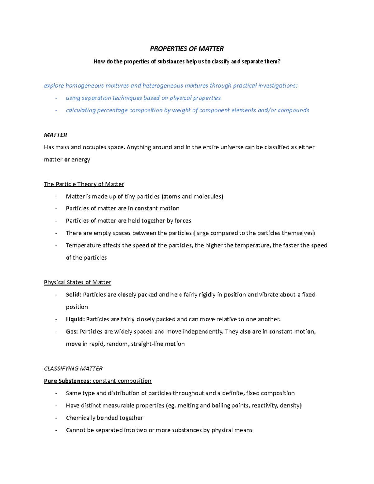 CH11 Module 1 Properties and Structure of Matter - PROPERTIES OF MATTER ...
