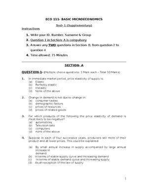 ECO 112 2019 - Tutorial Set 1 - DEPARTMENT OF ECONOMICS ECO 112 BASIC ...
