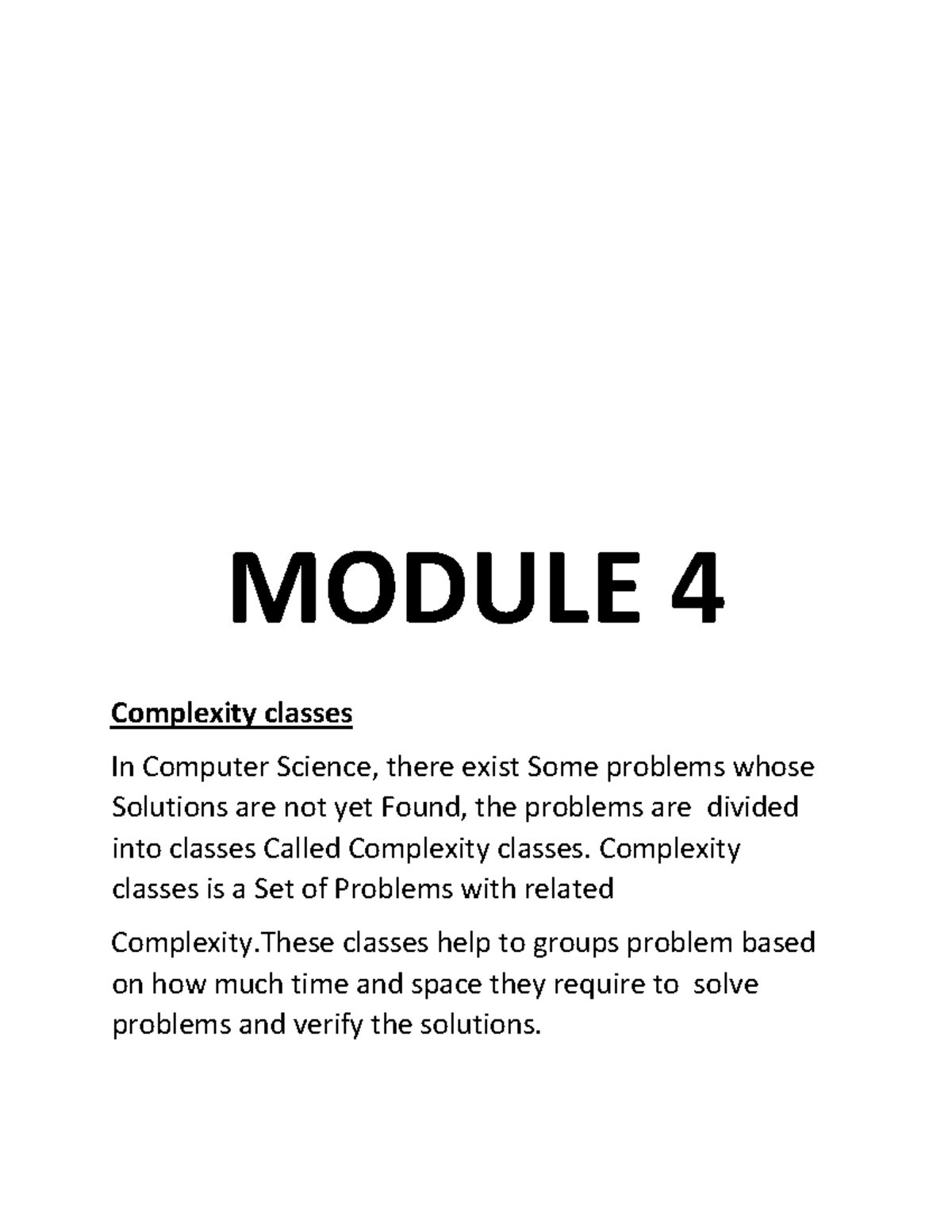 Daa4thmodule 123 - 4th unit as per syllabus - MODULE 4 Complexity ...