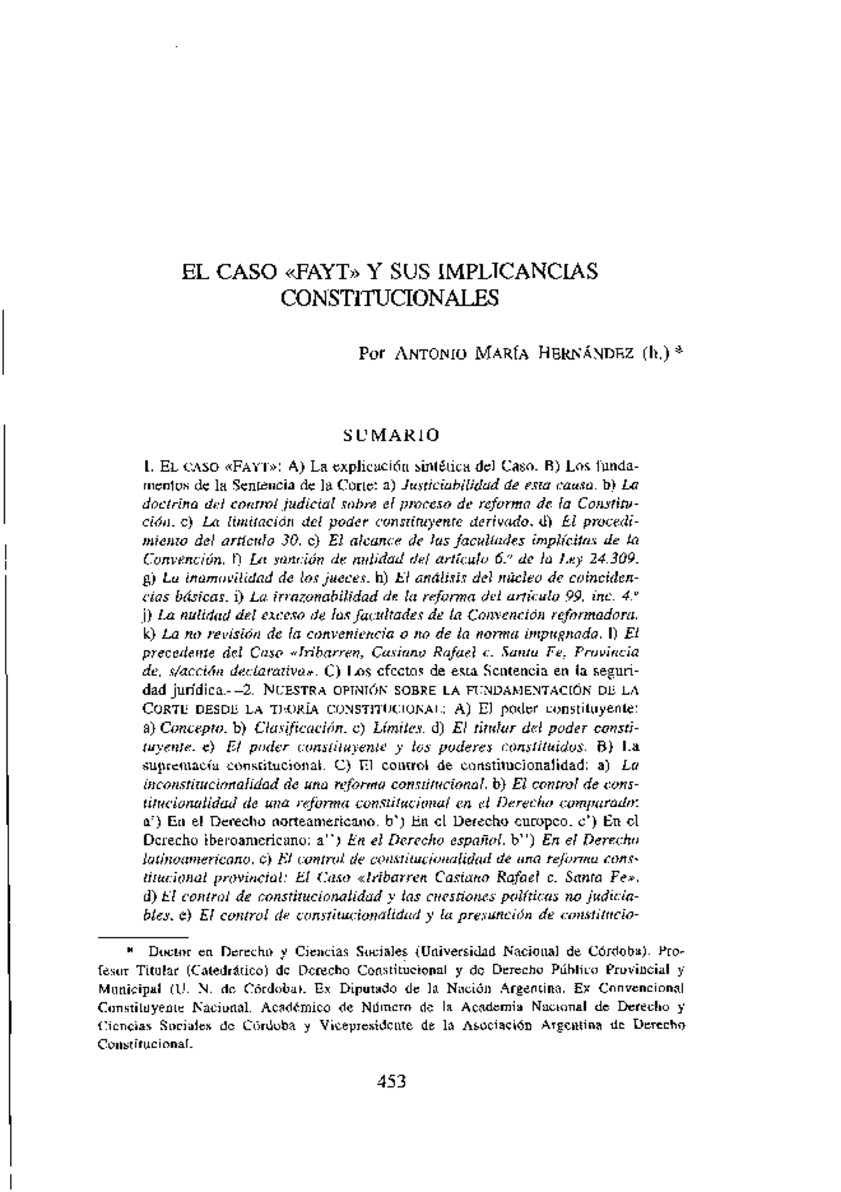 El Caso Fayt y sus implicancias constitucionales. Anuario ...