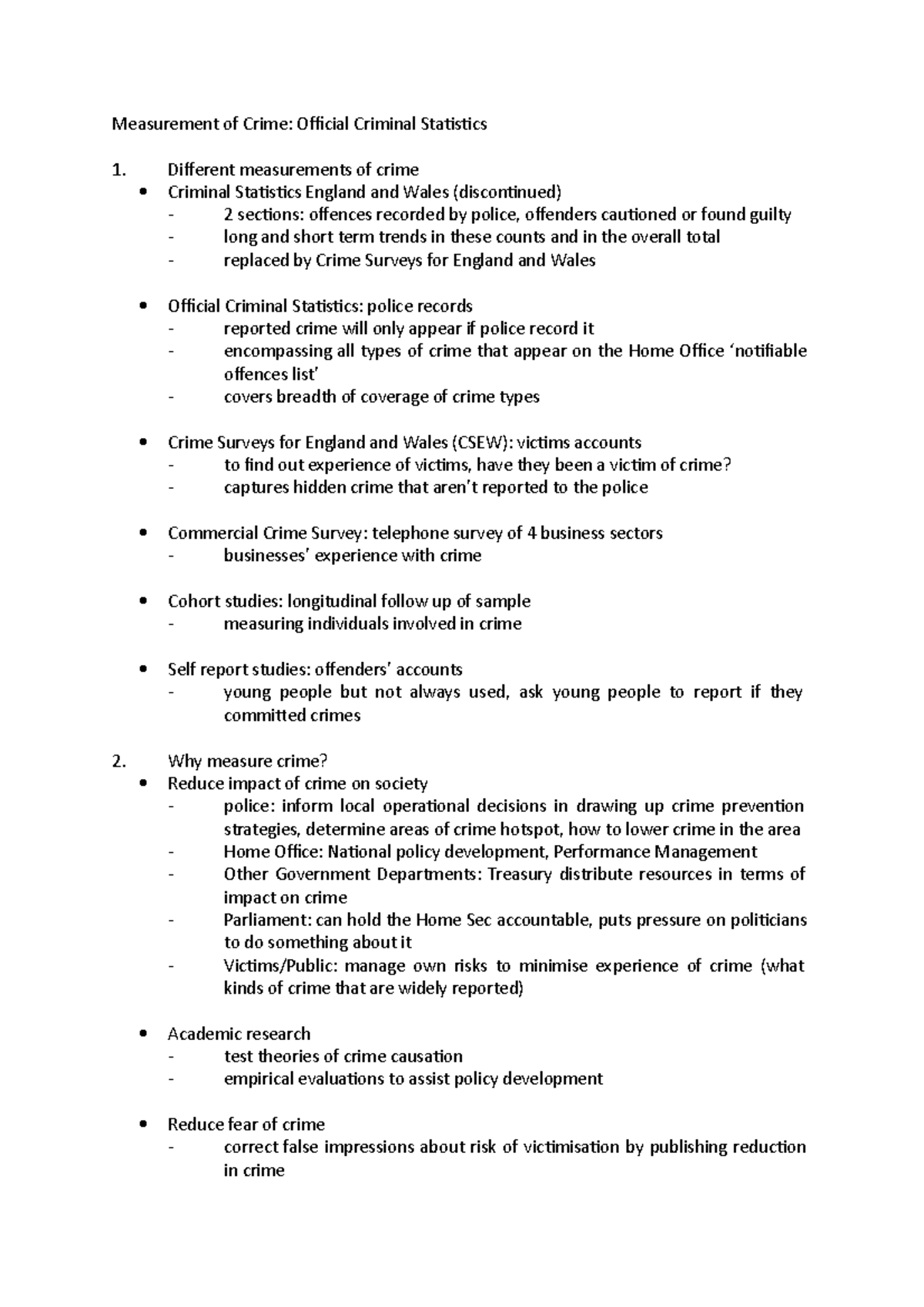 Measurement OF Crime- Official Criminal Statistics - Measurement of ...