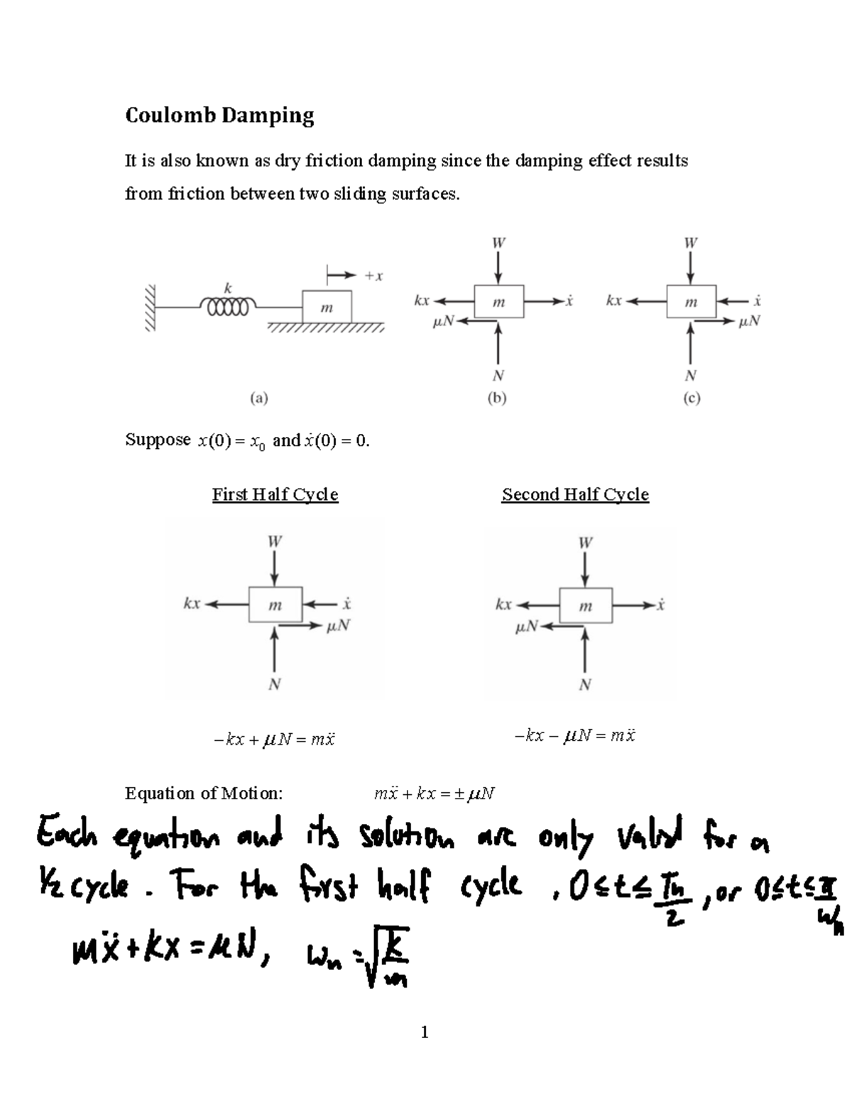 Vib-6 Coulomb Damping - Lecture notes 6 - Coulomb Damping It is also ...