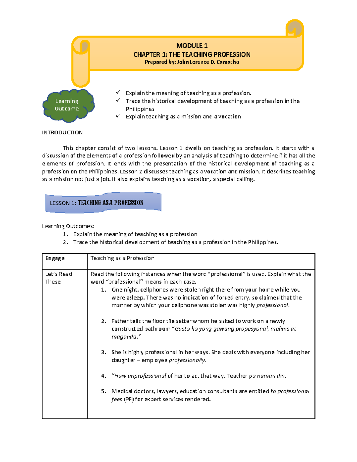 Module-1 - Explain the meaning of teaching as a profession. Trace the ...