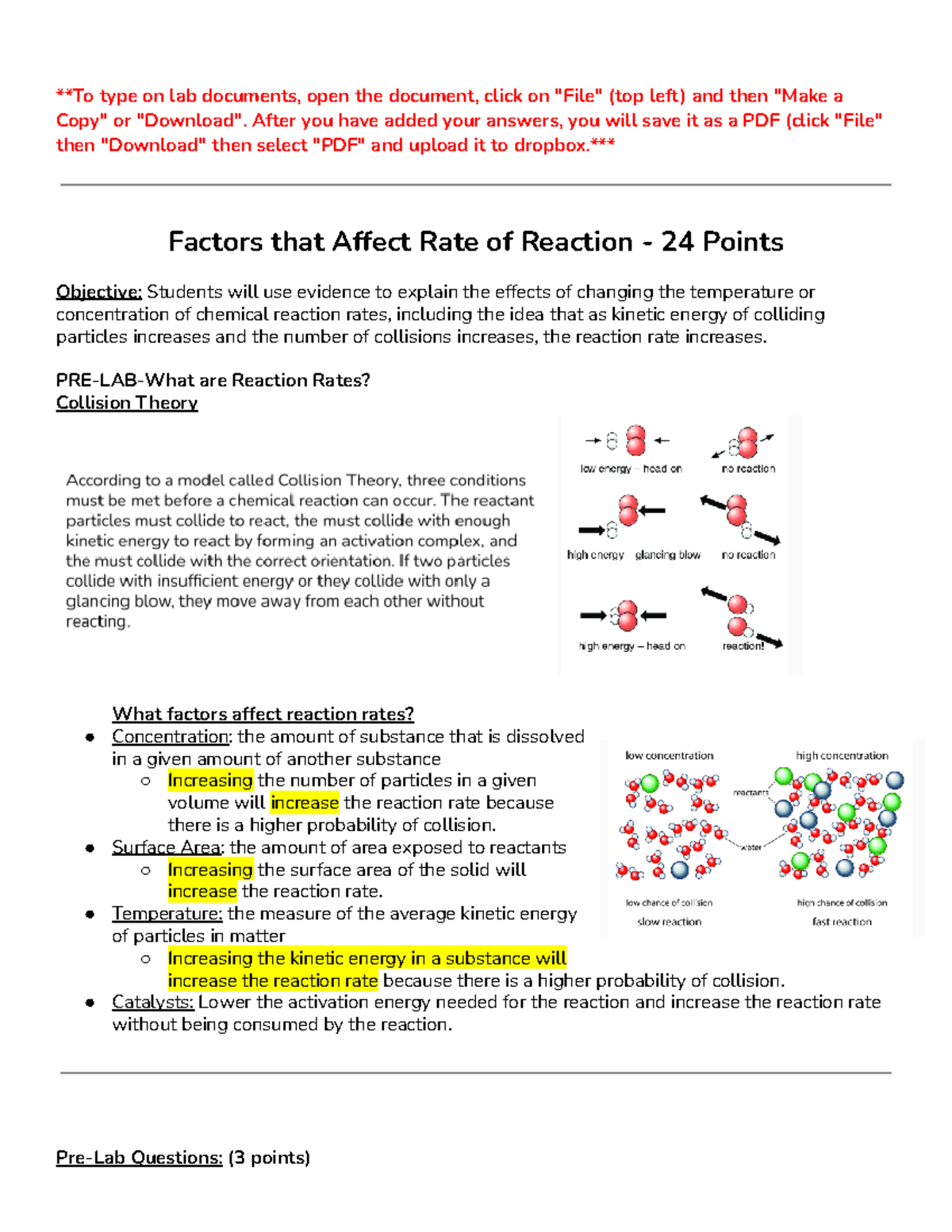 Copy of Reaction Rates Portfolio 23-24 - To type on lab documents, open ...