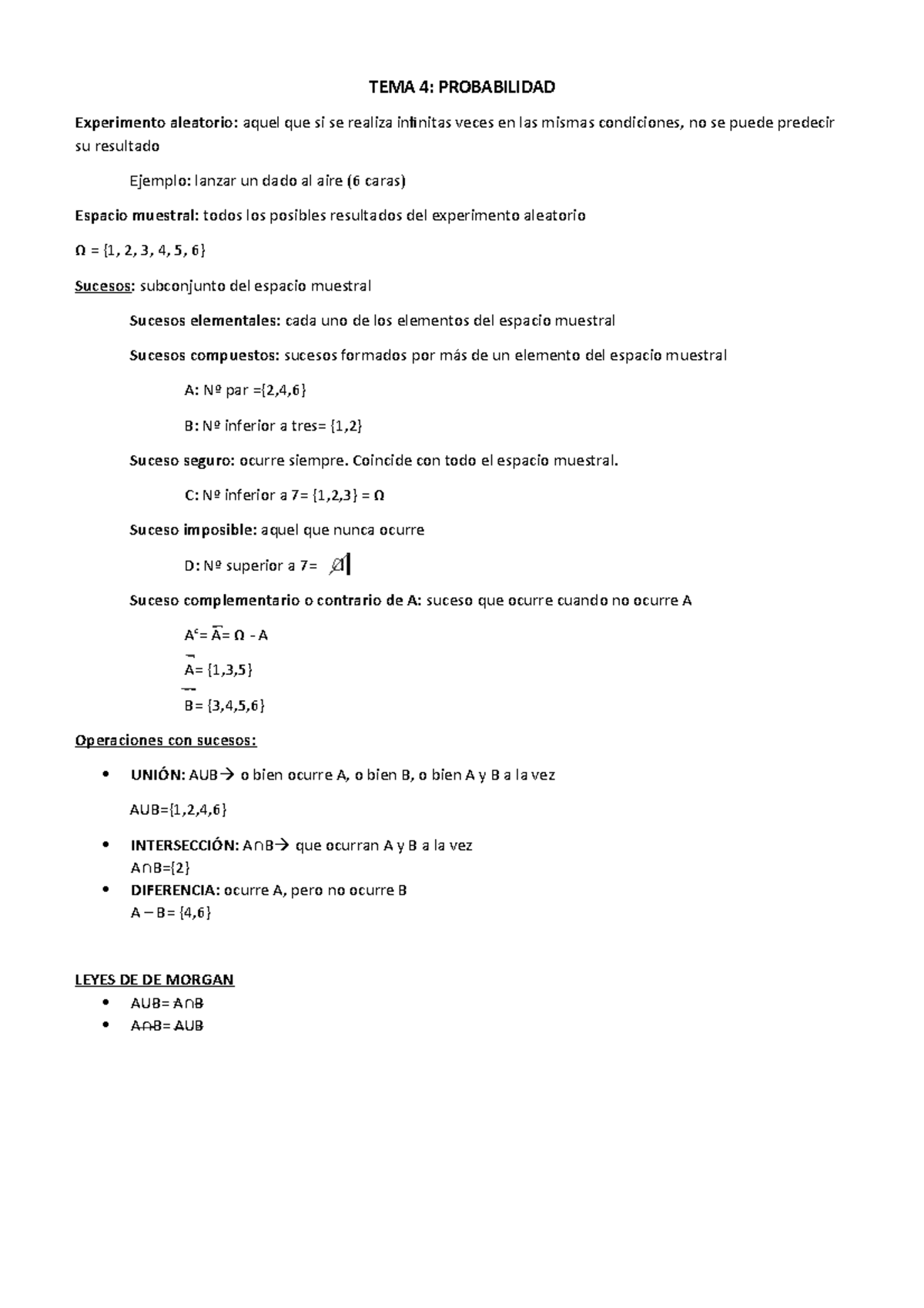 TEMA 4 Probabilidad - ............... - TEMA 4: PROBABILIDAD ...