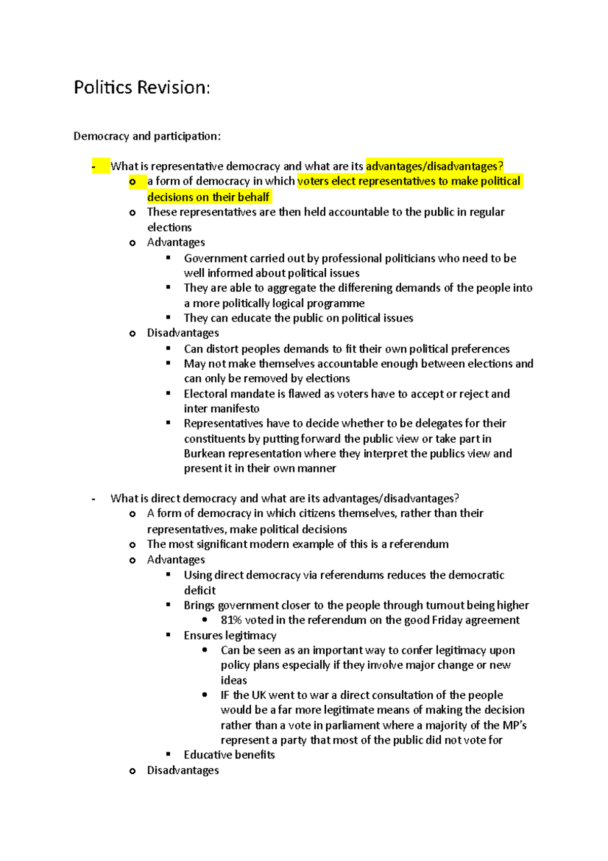 Politics Notes - IR410 - London School of Economics - Studocu