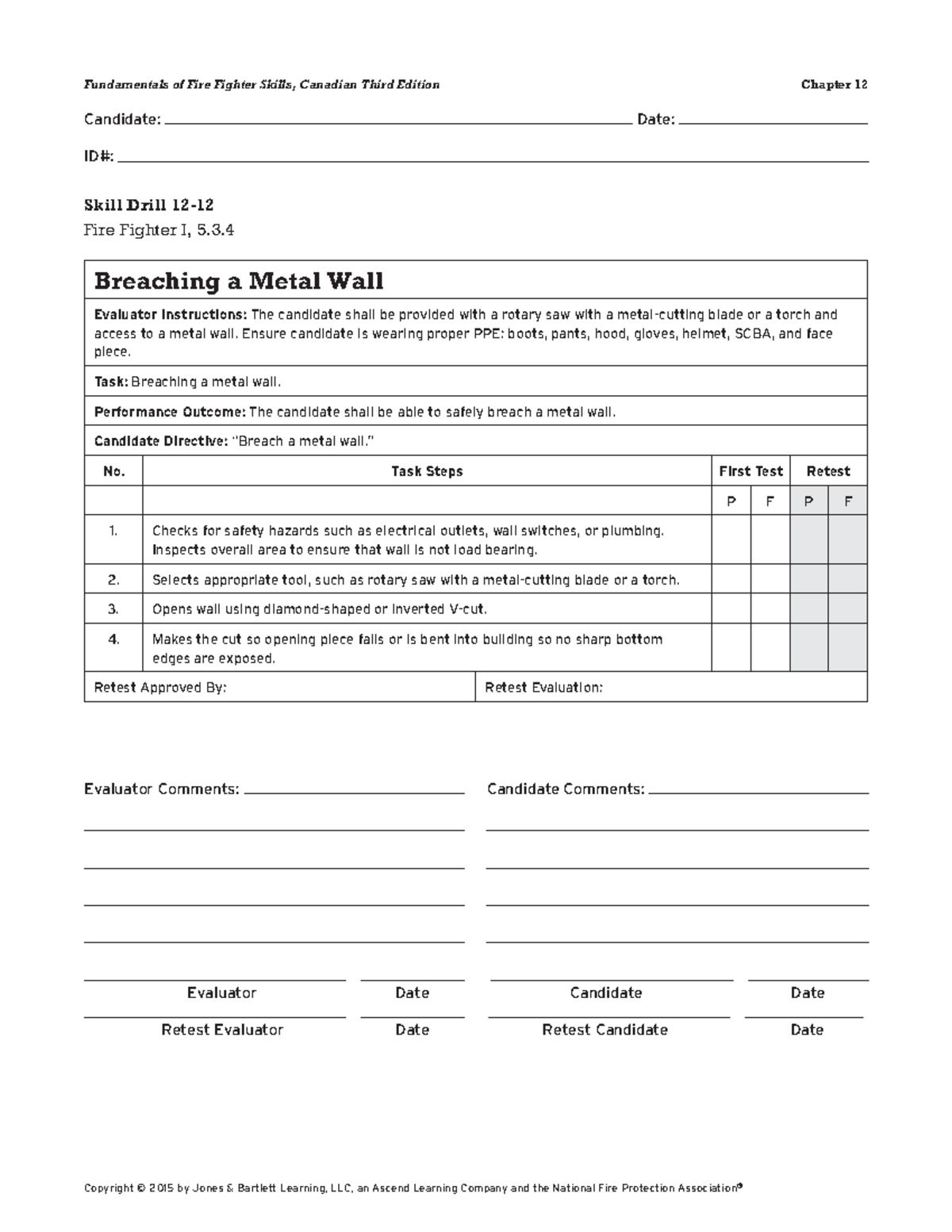 12-12 Breaching a Metal Wall - Copyright © 2015 by Jones & Bartlett ...