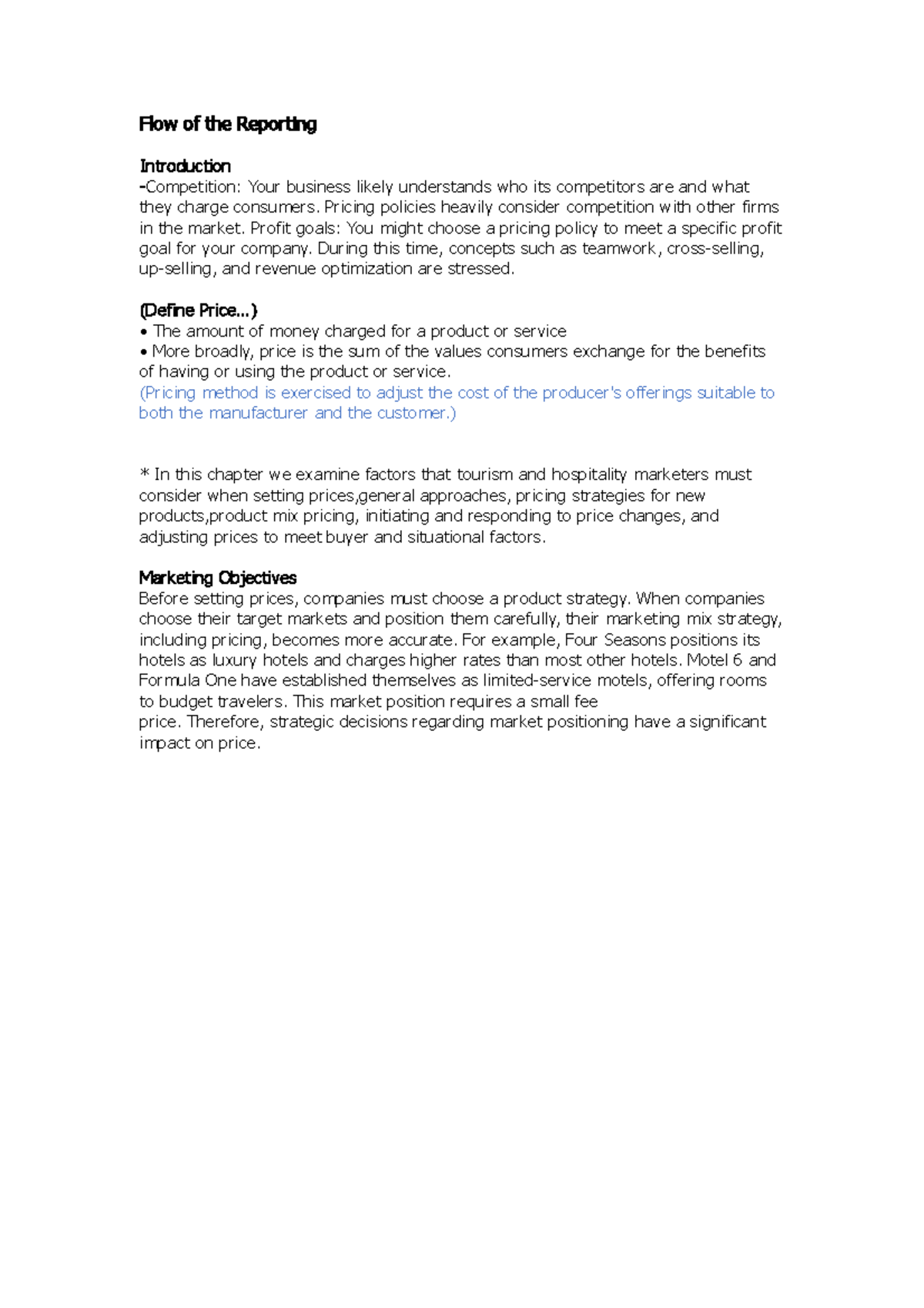 Flow of the Reporting - FOR EDUC PURPOSES - Flow of the Reporting ...