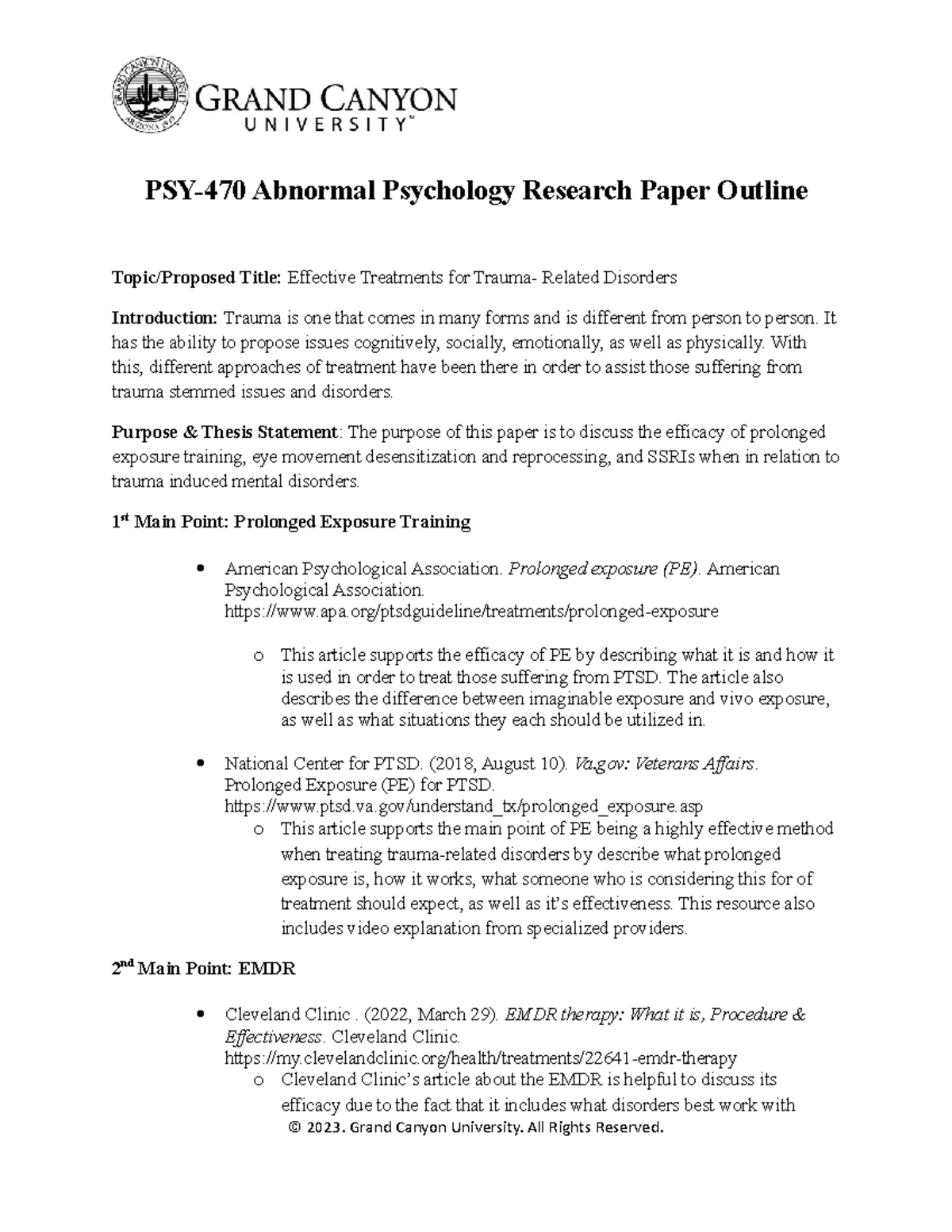 PSY470-RS-T3-Outline Template 2 - PSY-470 Abnormal Psychology Research ...