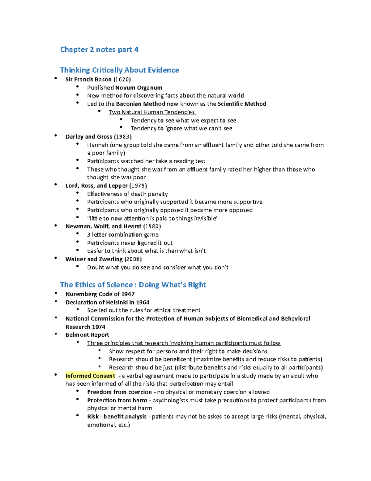 Chapter 2 notes part 4 - Chapter 2 notes part 4 Thinking Critically ...