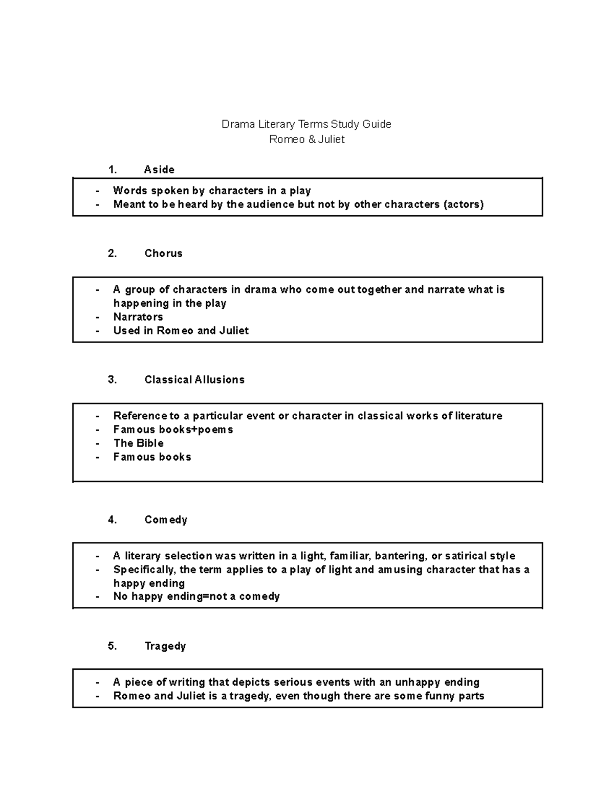 Drama Literary Terms Notes 2024 - Drama Literary Terms Study Guide ...