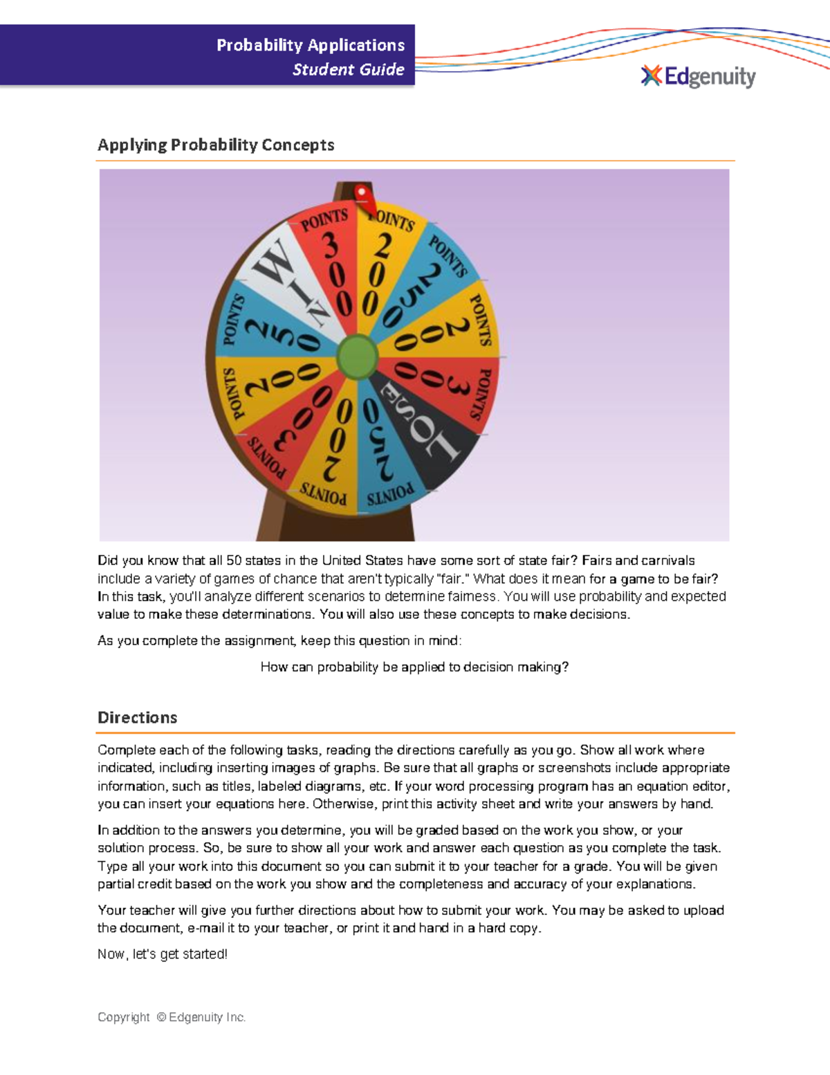 8101 12 08 Student Guide - Probability Applications Student Guide ...