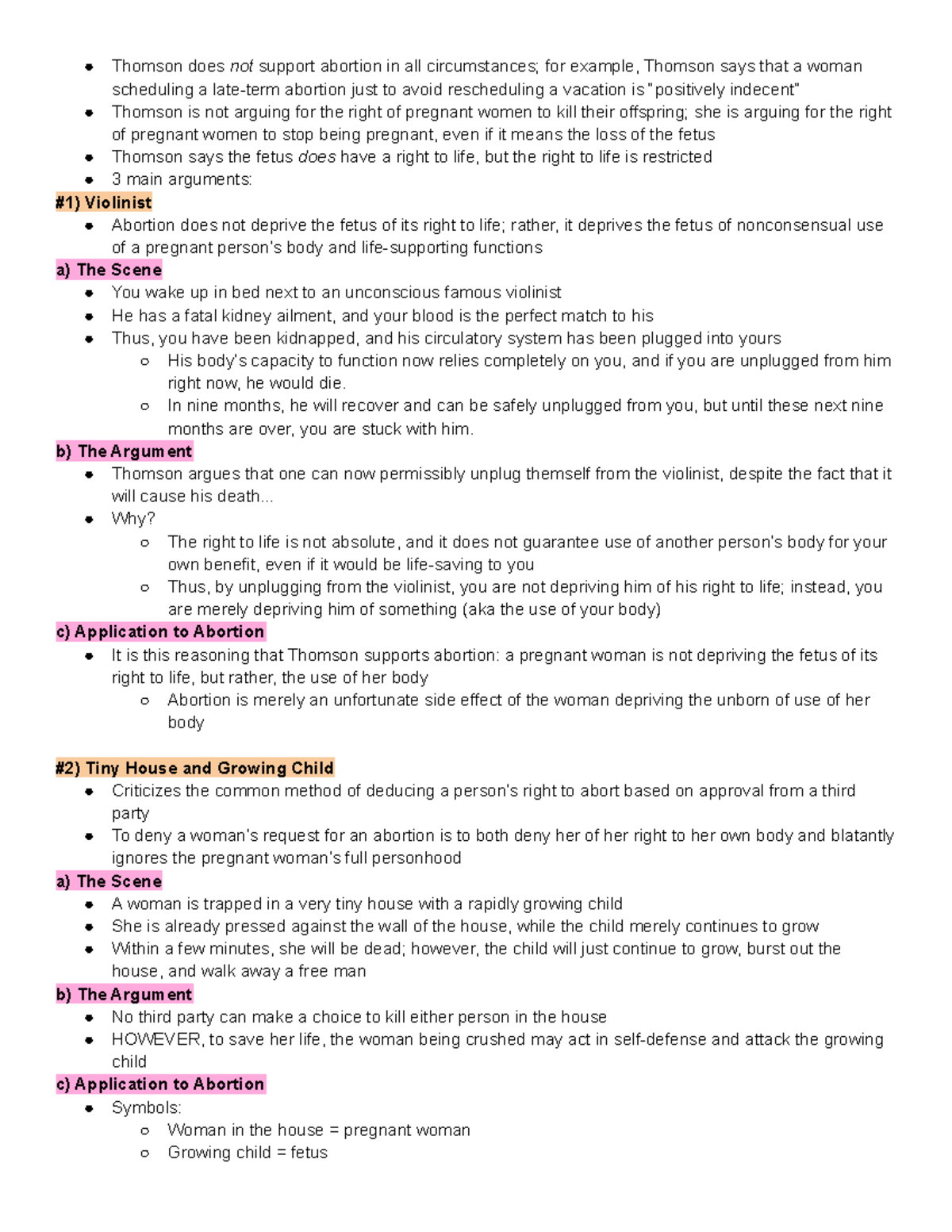 Pages 323-334: Judith Thomson's Defense of Abortion - Thomson does not ...