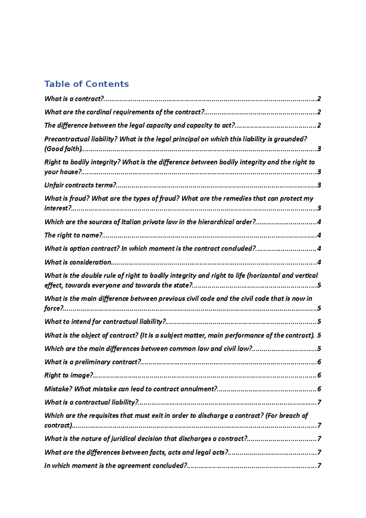 Q+A - notes taken during exam call - Table of Contents What is a - Studocu