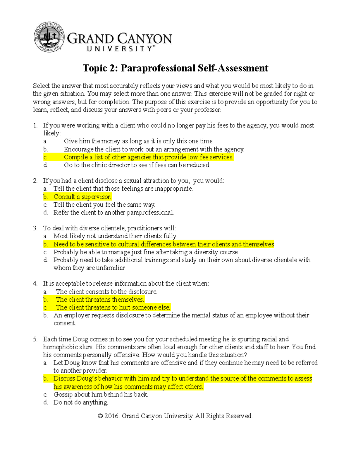 BHS-320.R.T2 - Essay - Topic 2: Paraprofessional Self-Assessment Select ...