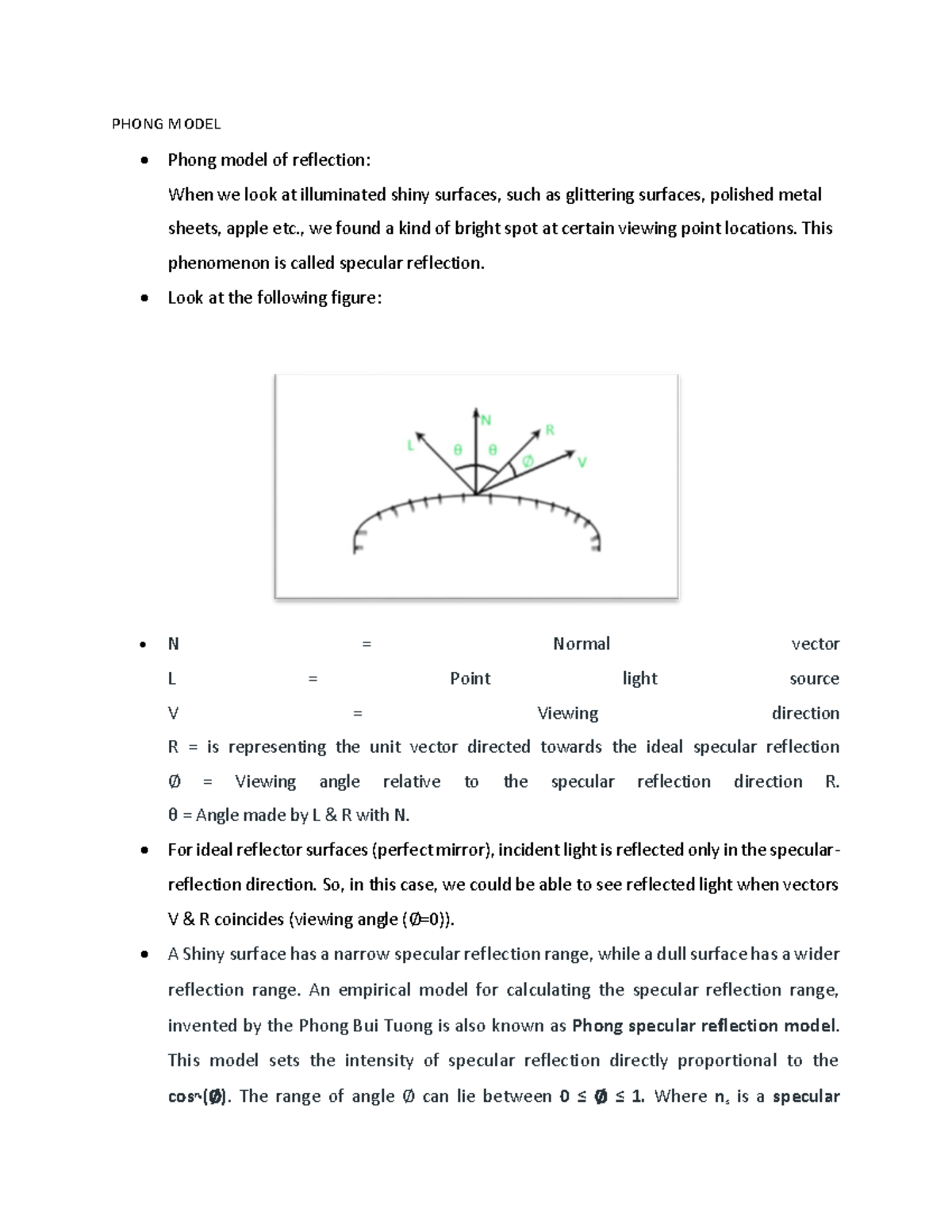 Phong - , we found a kind of bright spot at certain viewing point ...