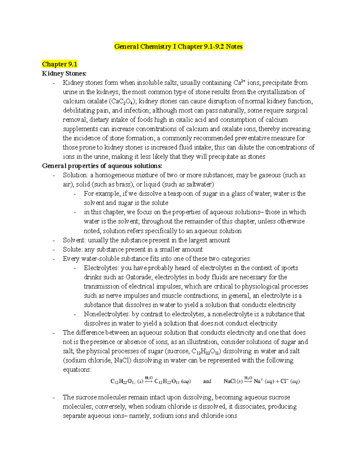 General Chemistry I Chapter 9.1-9.2 Notes - General Chemistry I Chapter ...