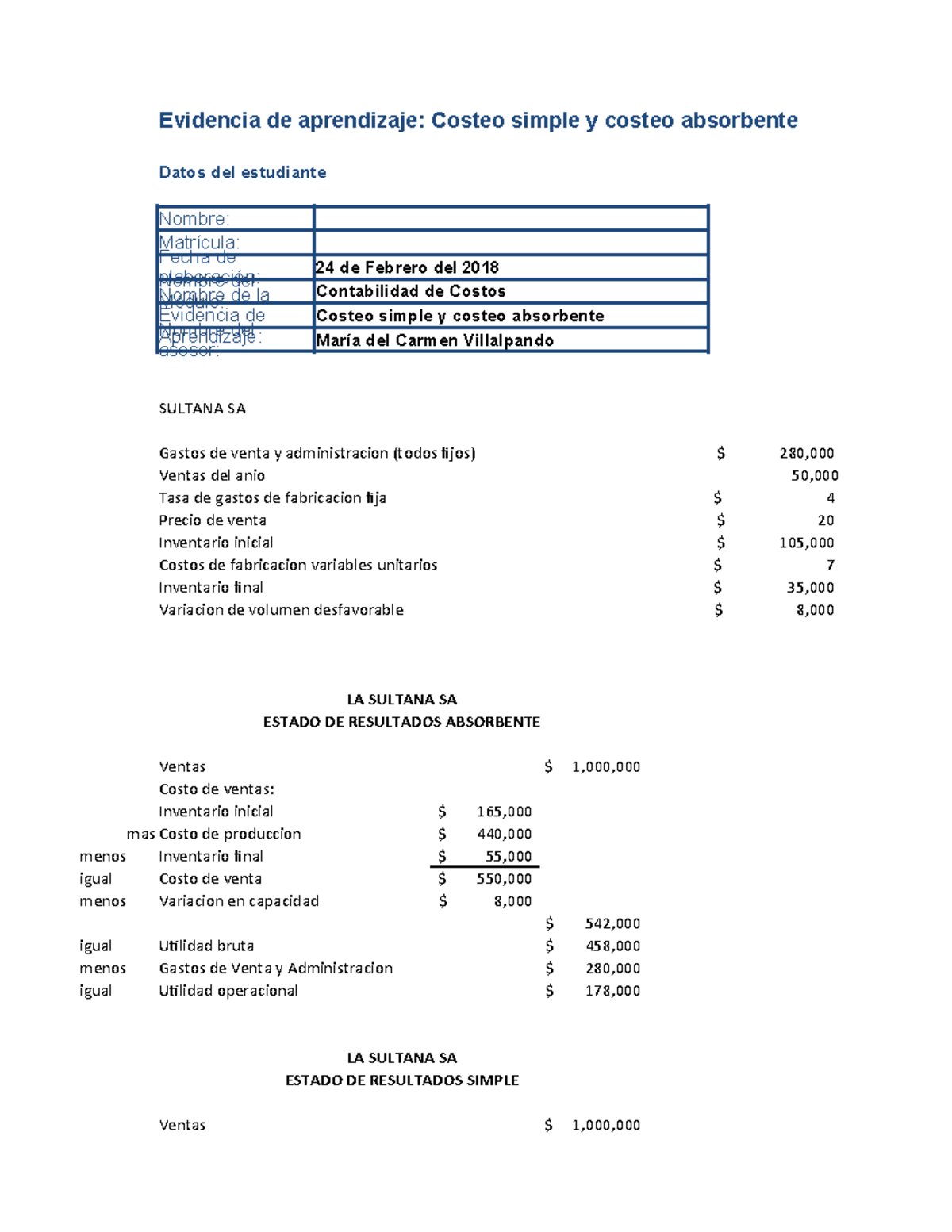 Costeo simple y costeo absorbente pdf free - Evidencia de aprendizaje ...