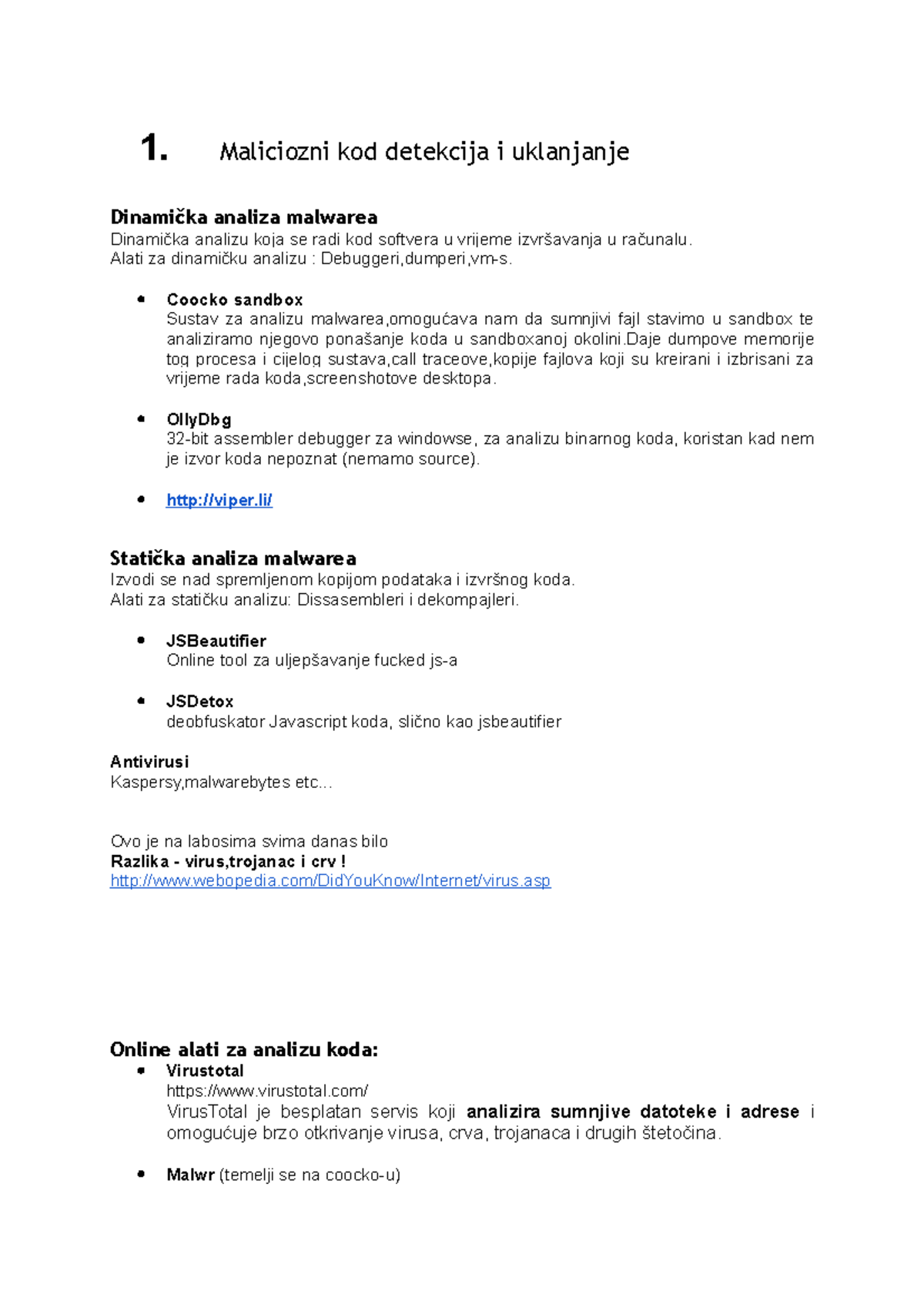 Maliciozni kod detekcija i uklanjanje - 1. Maliciozni kod detekcija i ...