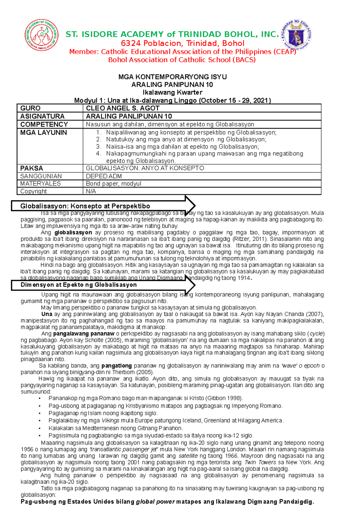 AP 10 Module 1 Q2 - Hello how are you? God bless you. thank you ...