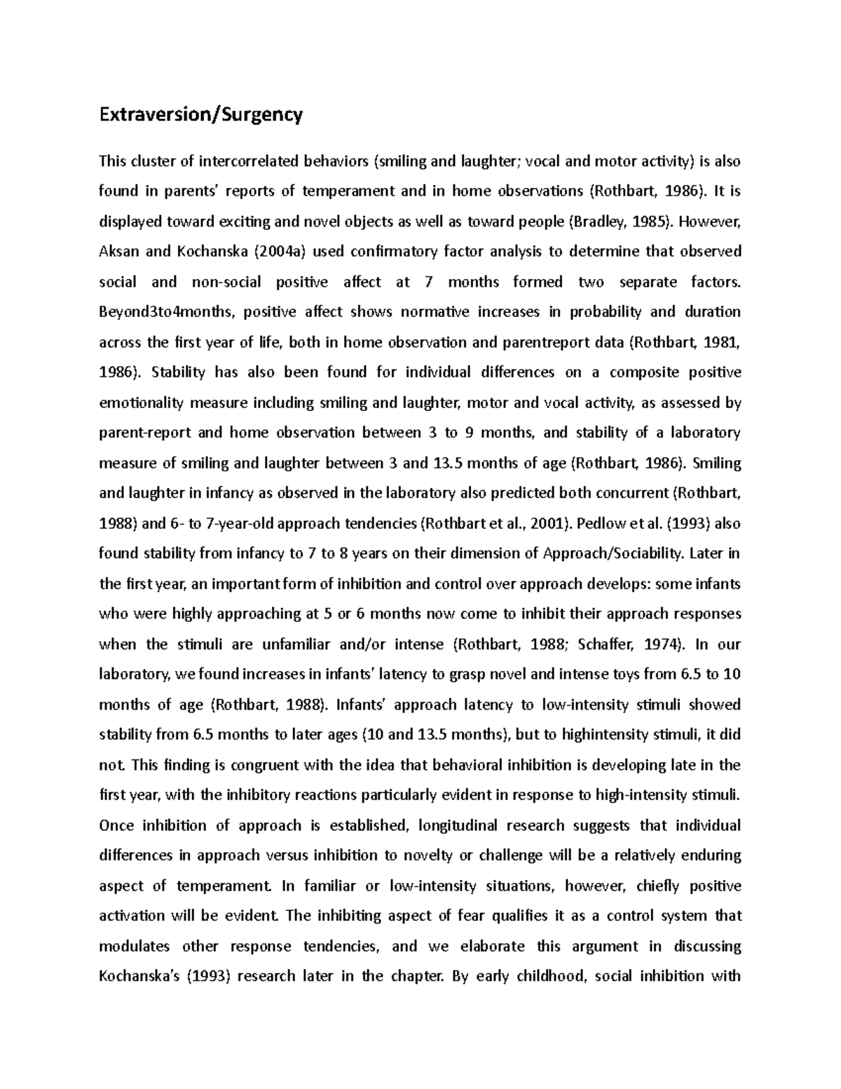 Extraversion or Surgency - Extraversion/Surgency This cluster of ...