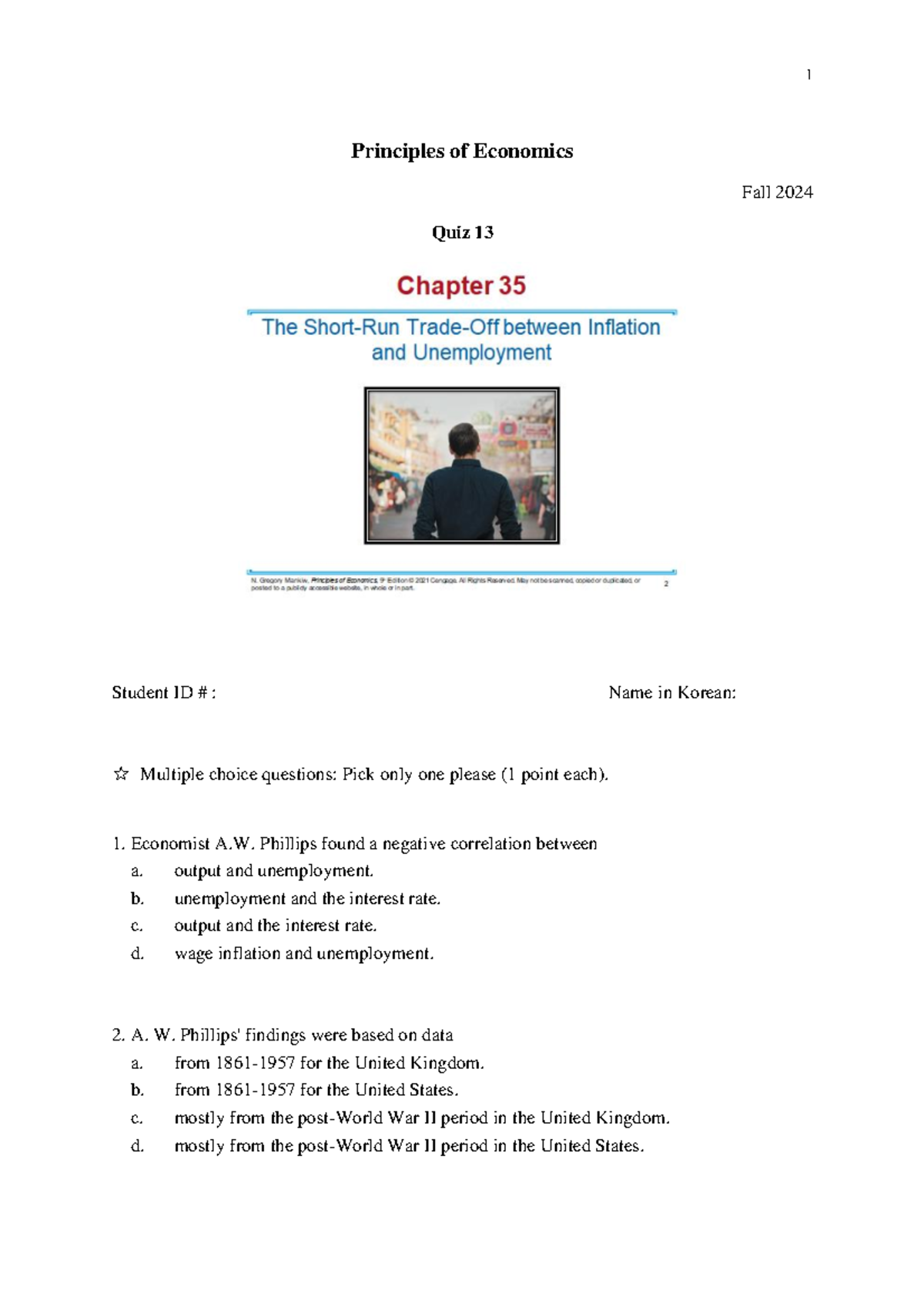 Q13 PE -1176006456 - gogogo - Principles of Economics Fall 2024 Quiz 13 ...