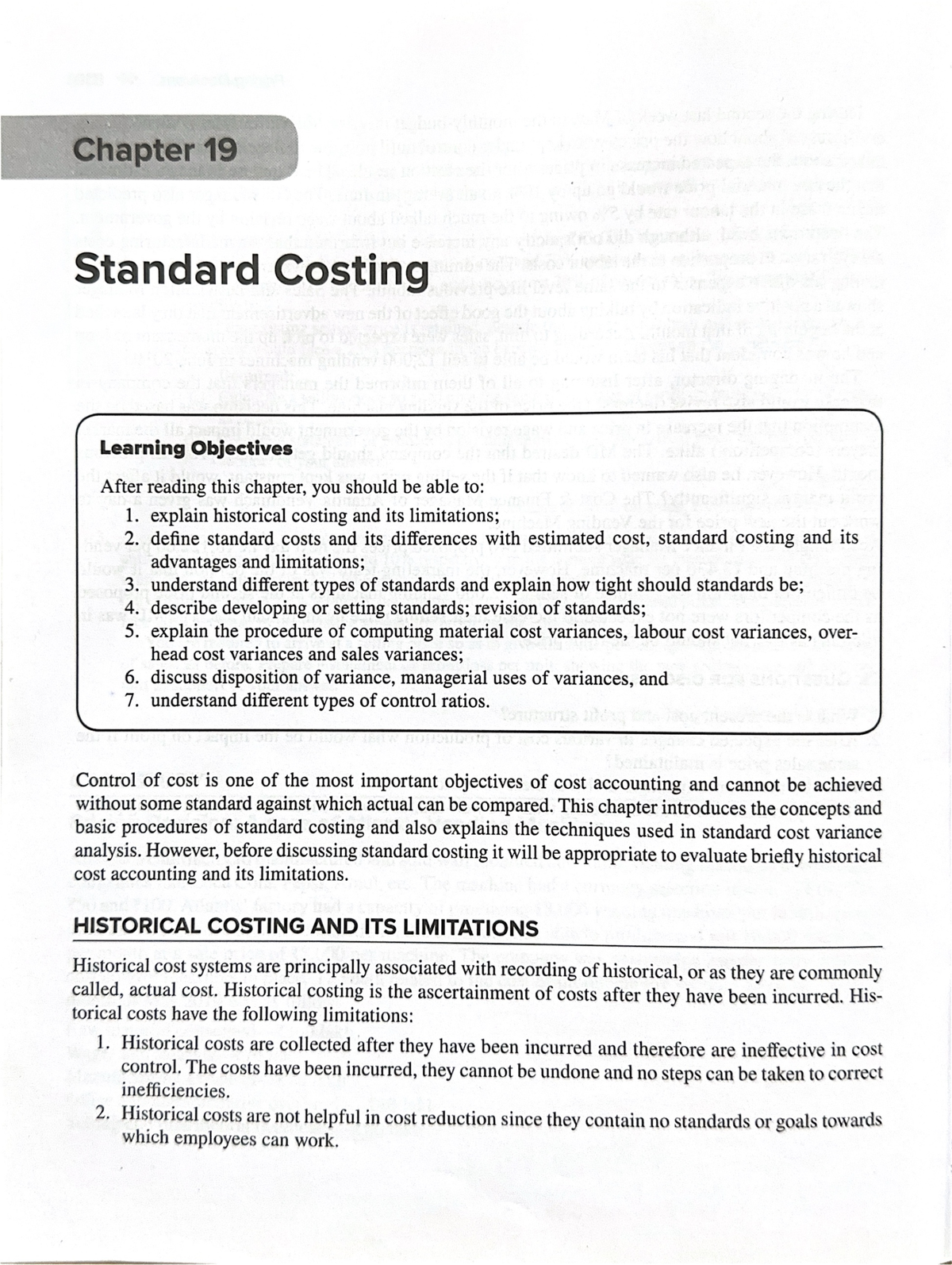 Standardcosting - Bcom hons. - Studocu