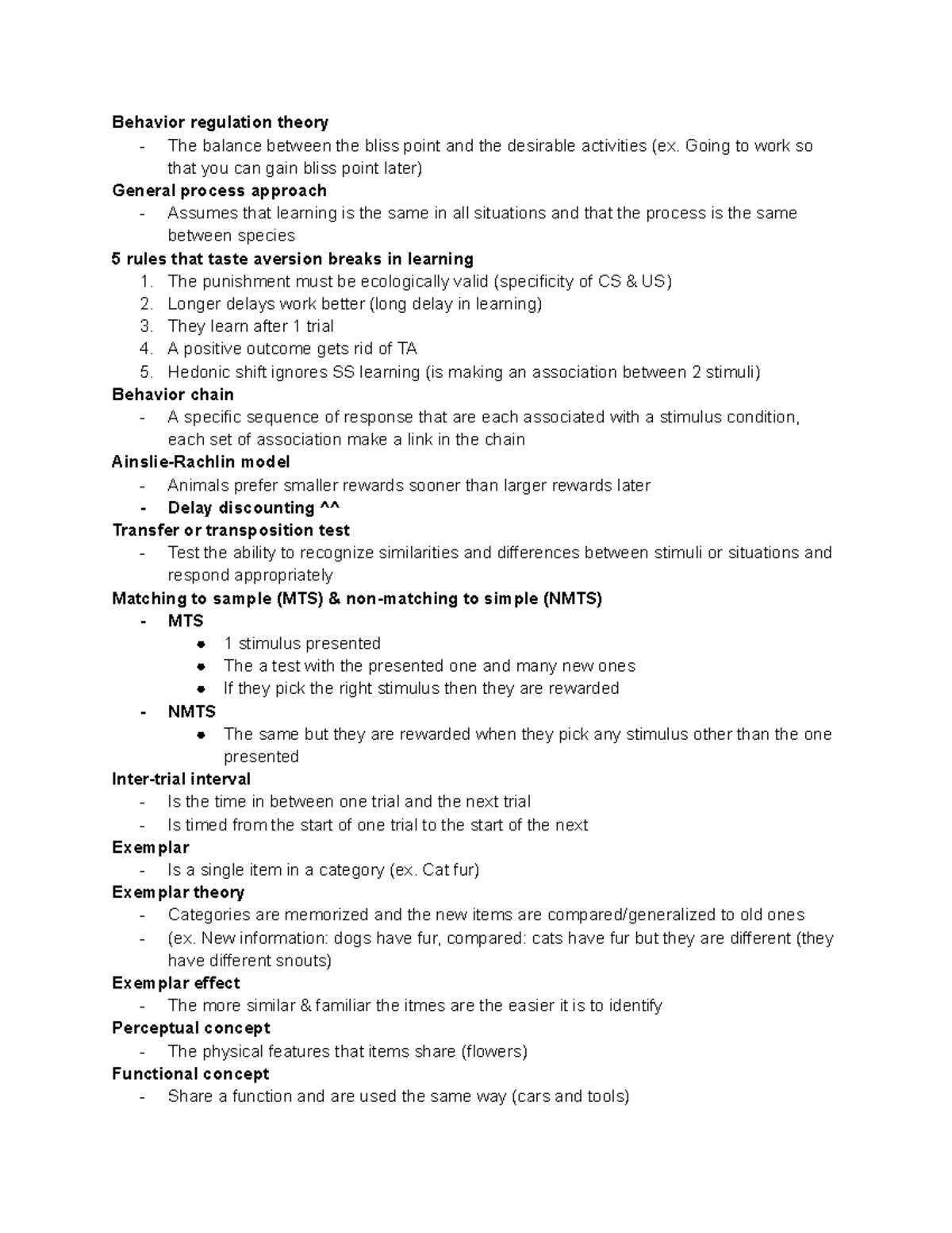 PS261 final exam - notes on class lectures - Behavior regulation theory ...