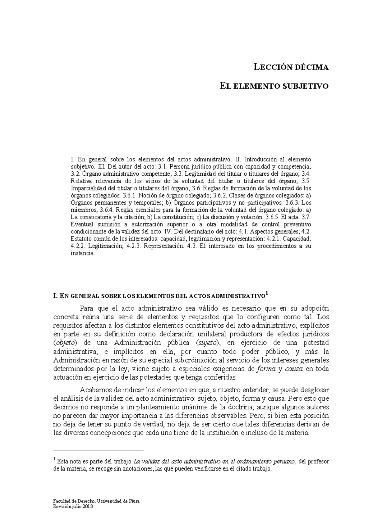 Leccion 10 - Facultad de Derecho. Universidad de Piura LECCIÓN DÉCIMA ...