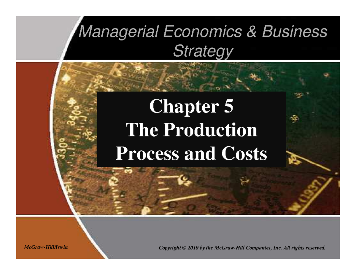 production process and costs - Quantitative Methods in Economics ...